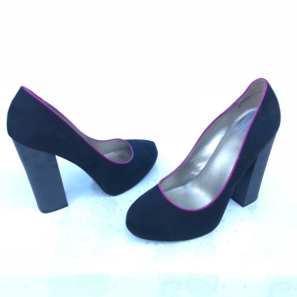 free press | Shoes | Free Press Black Pink Block Heels Shoe Size 75 ...